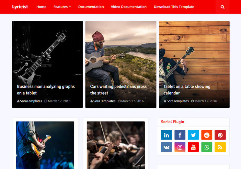 Lyricist Blogger Template | Templates Industry