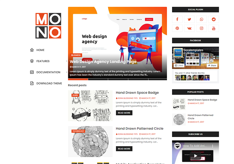 Mono Blogger Template | Templates Industry